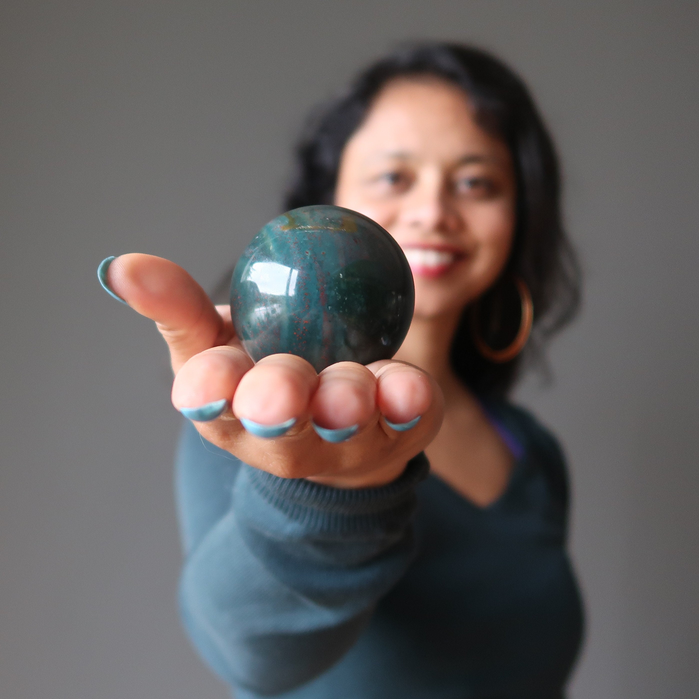 Green Bloodstone Sphere Indian Heliotrope Luck Abundance Stone - Etsy