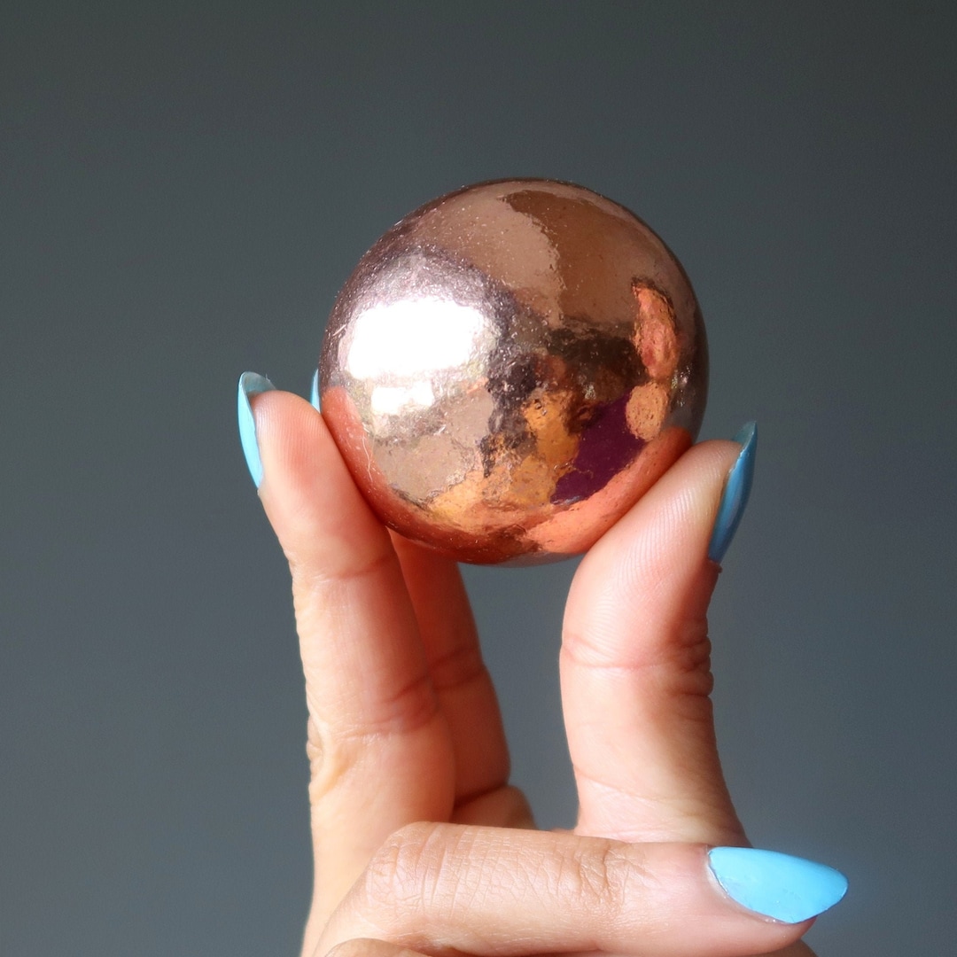 Copper Sphere Shiny Alchemist Metal Crystal Healing Ball - Etsy