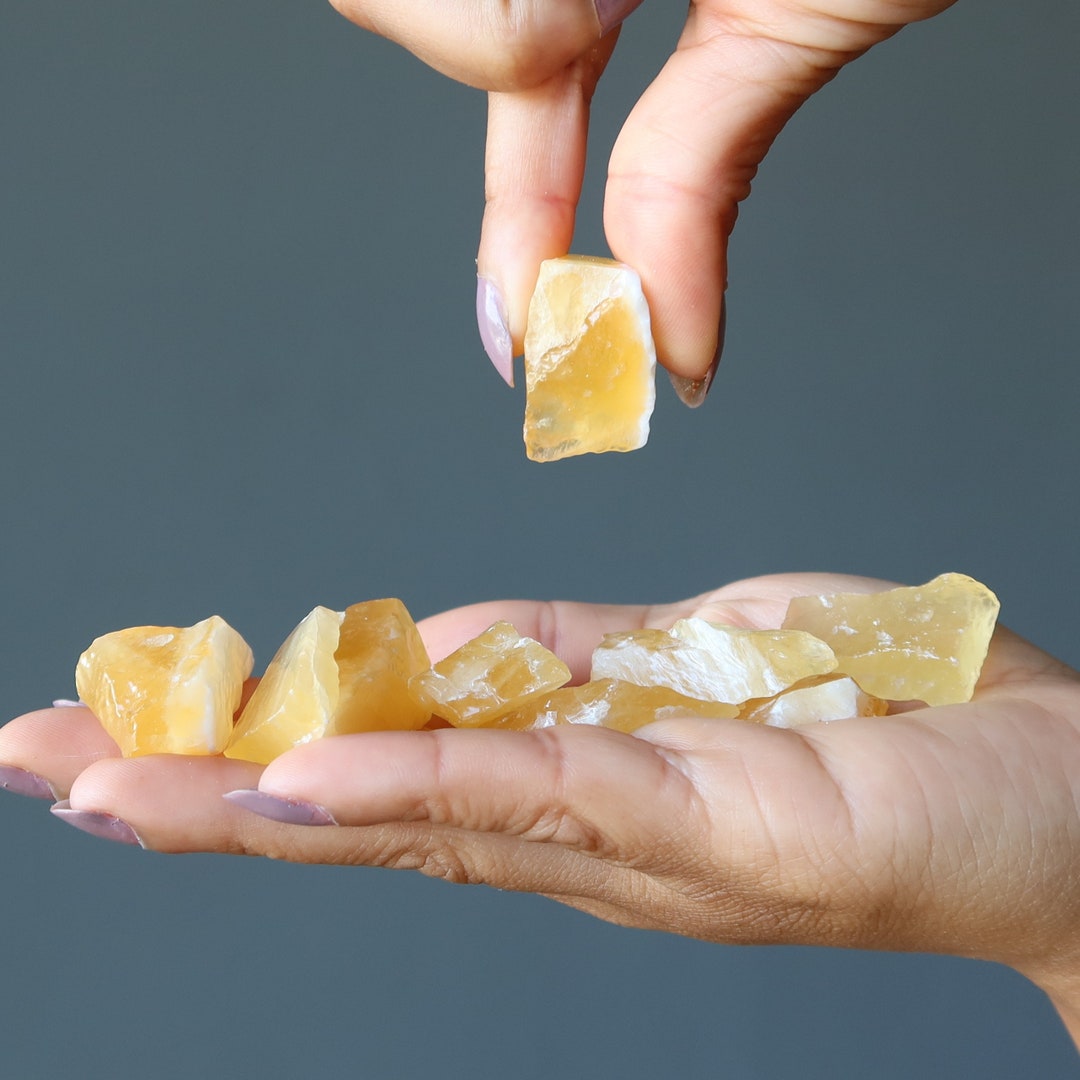Yellow Calcite Raw Crystal Sunshine Confidence Stone - Etsy