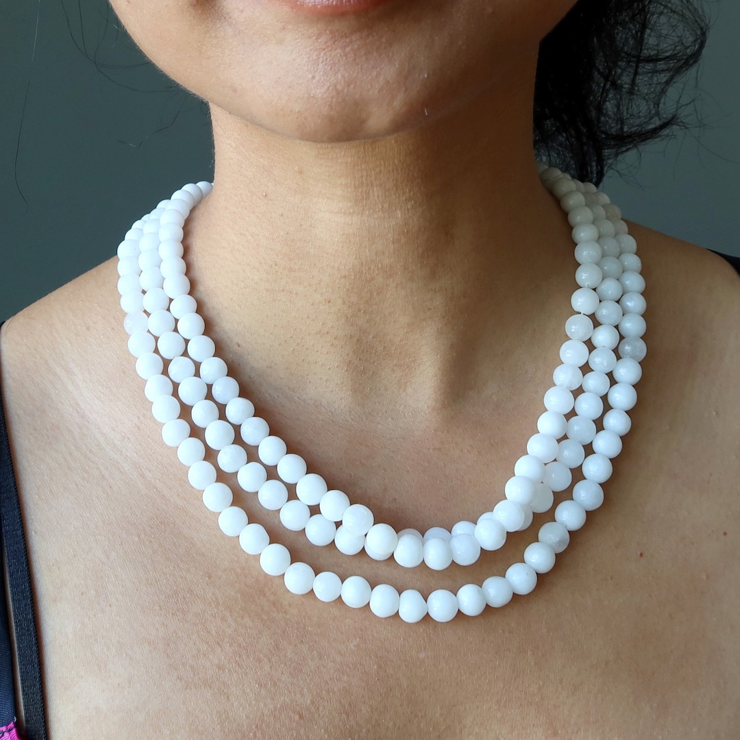 Snow Quartz Necklace 3-layers of Frost Calm Cooling Crystals - Etsy