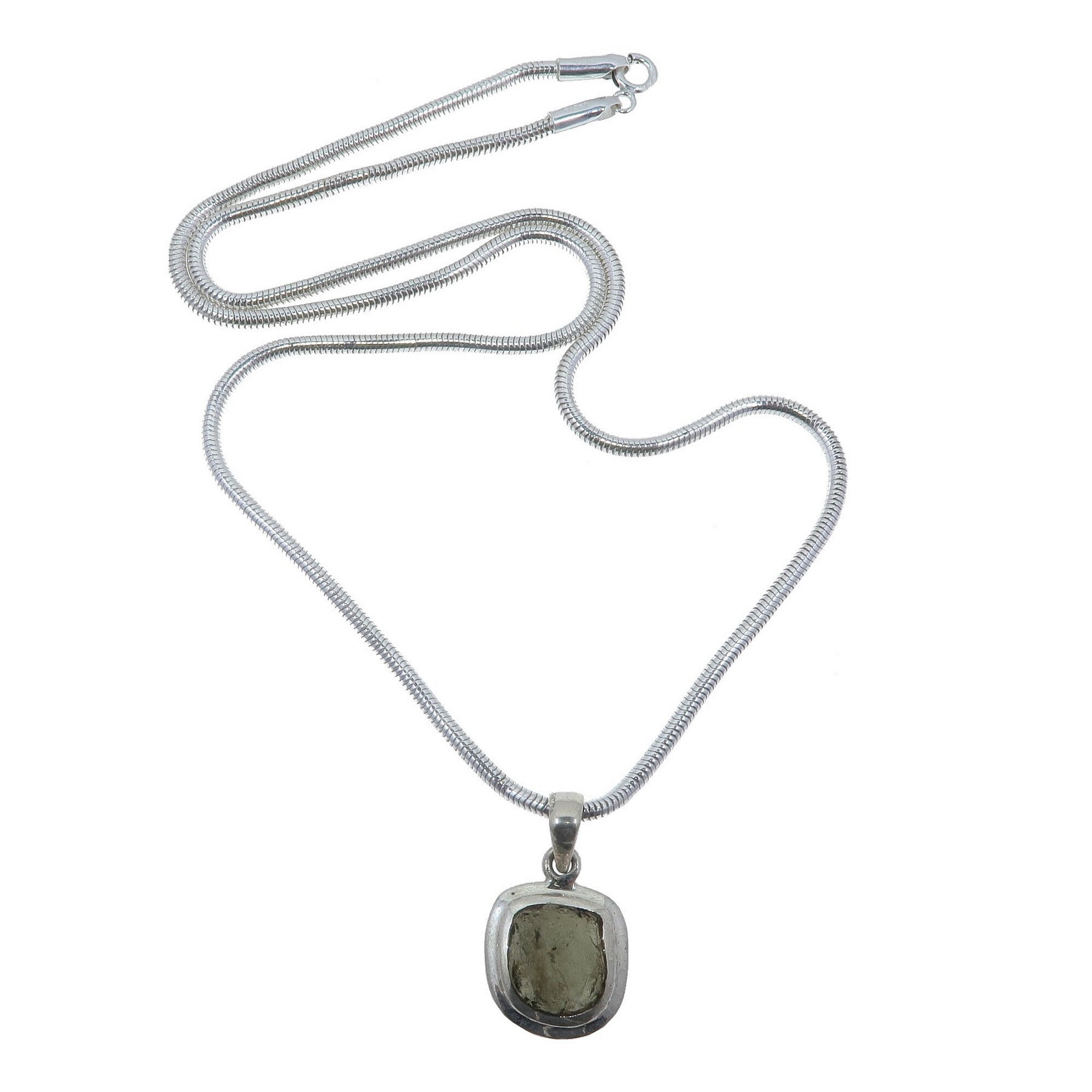 Moldavite Necklace Deluxe Green Meteorite Thick Solid Sterling - Etsy