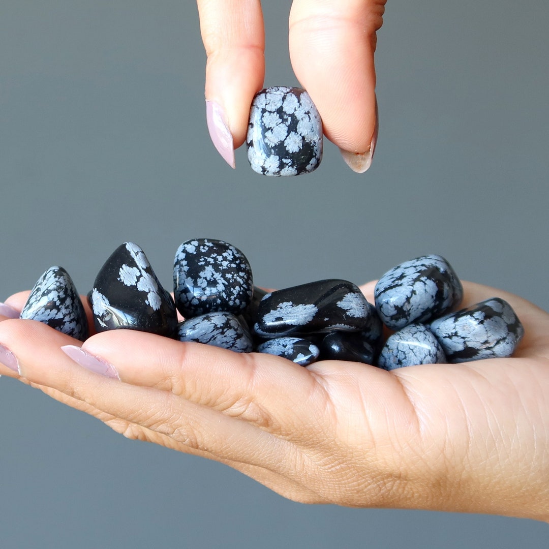 Snowflake Obsidian Tumbled Stone Protection - Etsy