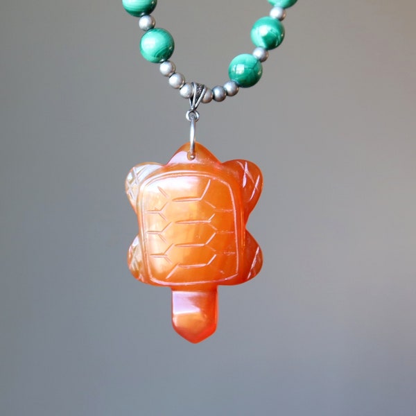 Malachite Turtle Necklace - Etsy