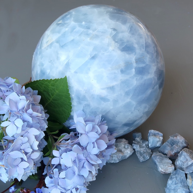 Calcite Sphere Blue Moon Crystal Ball - Etsy