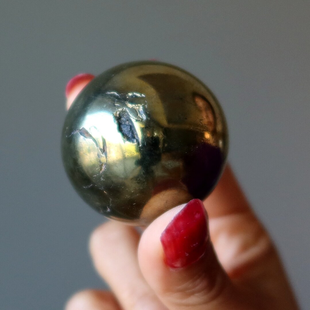 Chalcopyrite Sphere Golden Genie of Abundance Crystal Ball - Etsy
