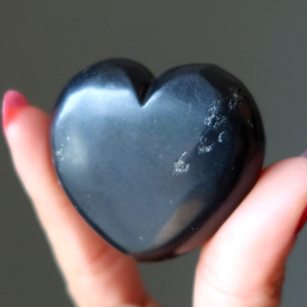 Shungite Heart of Stone Protection Crystal - Etsy