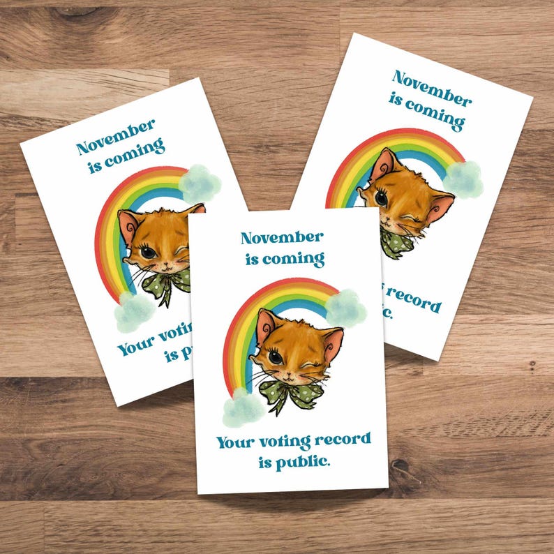 November is Coming Postcard: Voting Record Reminder (digital Download ...
