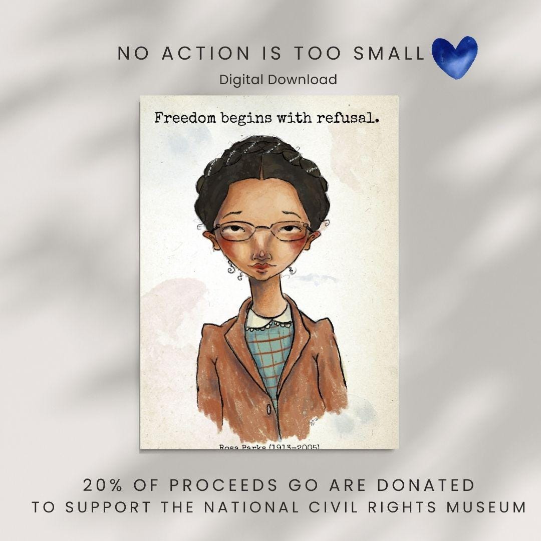 Rosa Parks Digital Postcard | Freedom Begins With Refusal | Civil ...