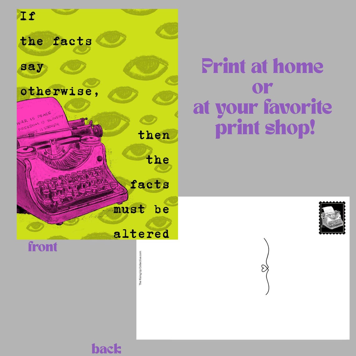 Altered: Orwellian Propaganda Inspired Resistance Digital Postcard ...