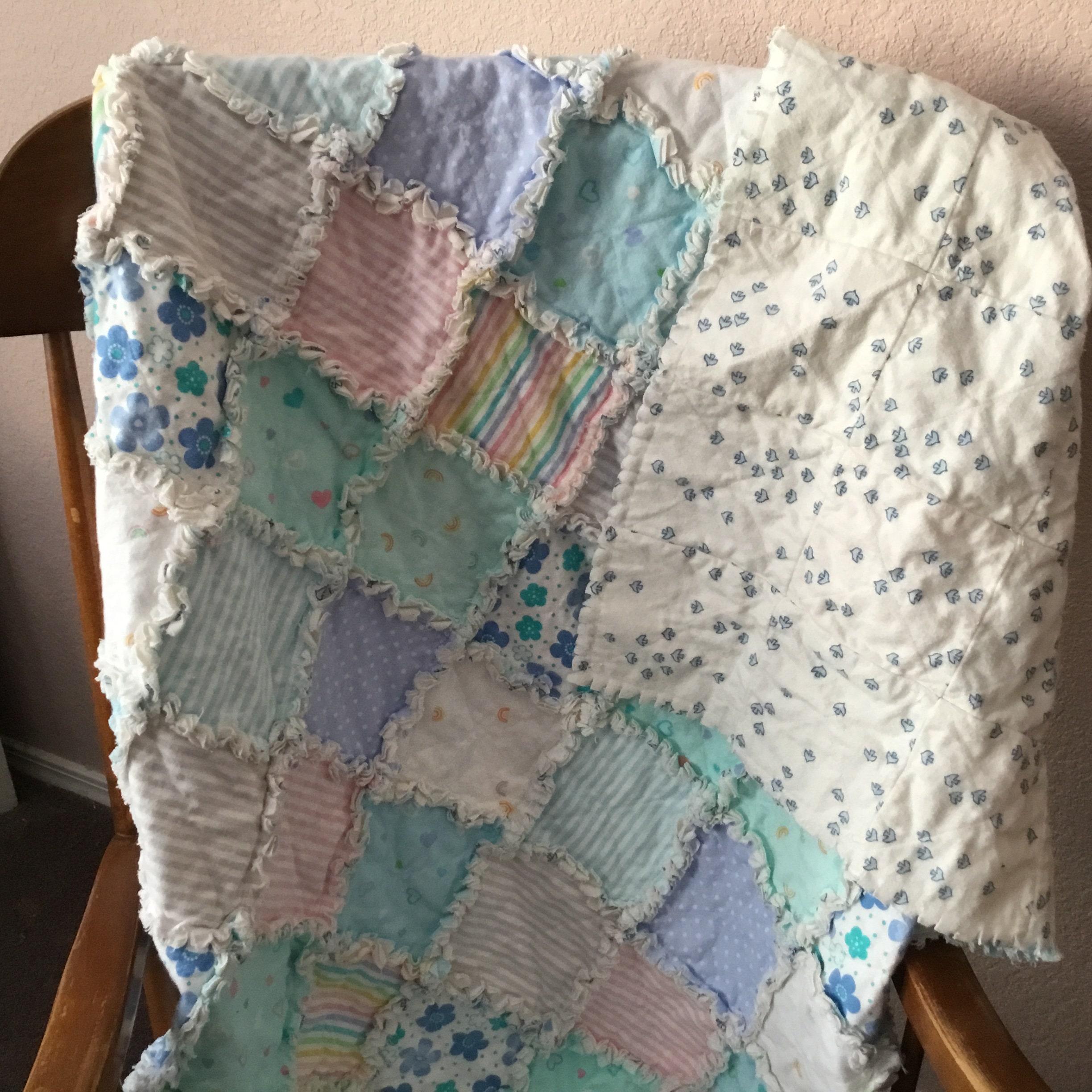 Flannel Baby Rag Quilt, Flannel Rag Quilt, Baby Rag Quilt, Handmade Rag ...