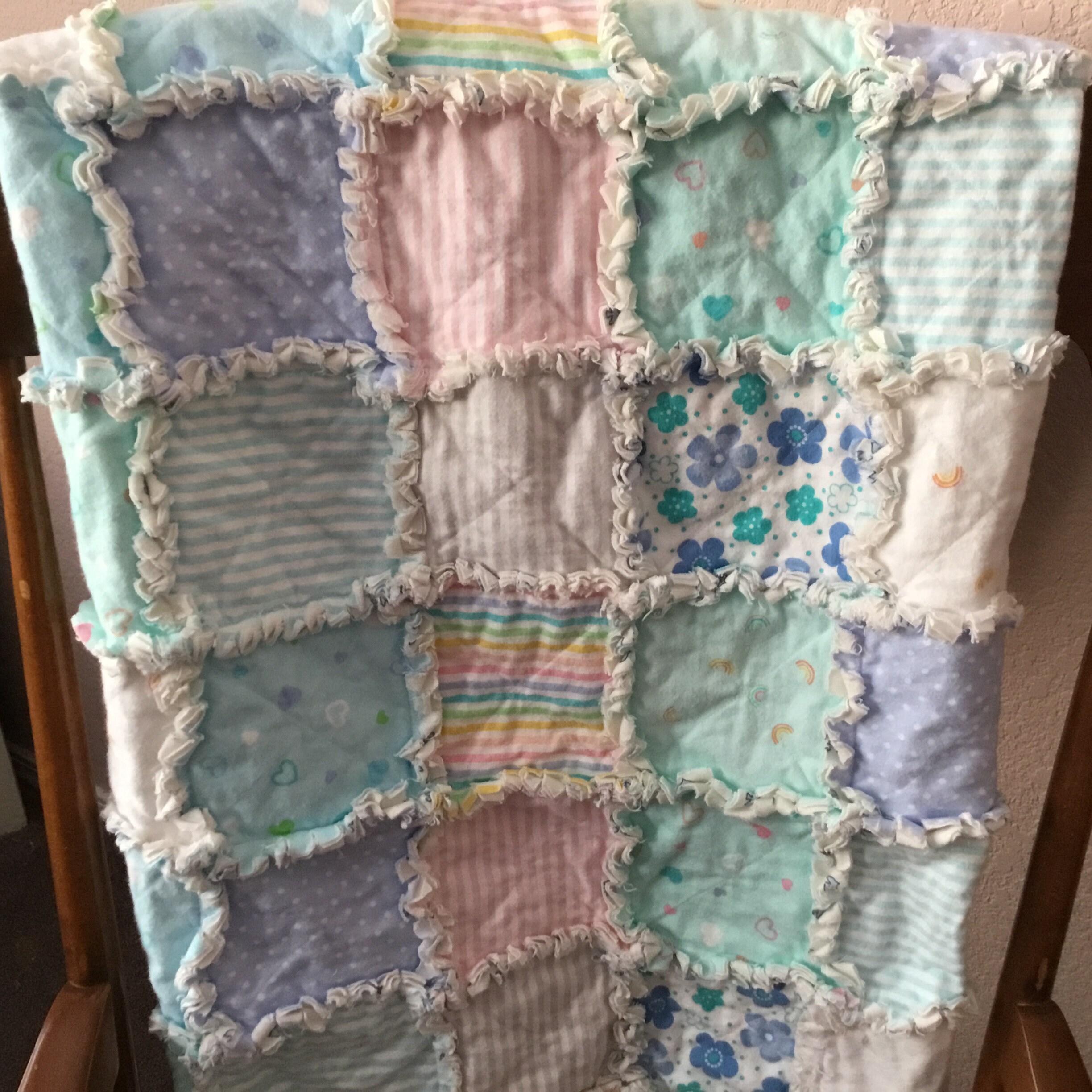 Flannel Baby Rag Quilt, Flannel Rag Quilt, Baby Rag Quilt, Handmade Rag ...