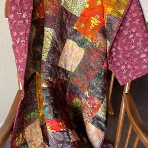 Moon and Stars Batik Quilt, Stars, Moons, Whimsical Trees Batik Quilt ...