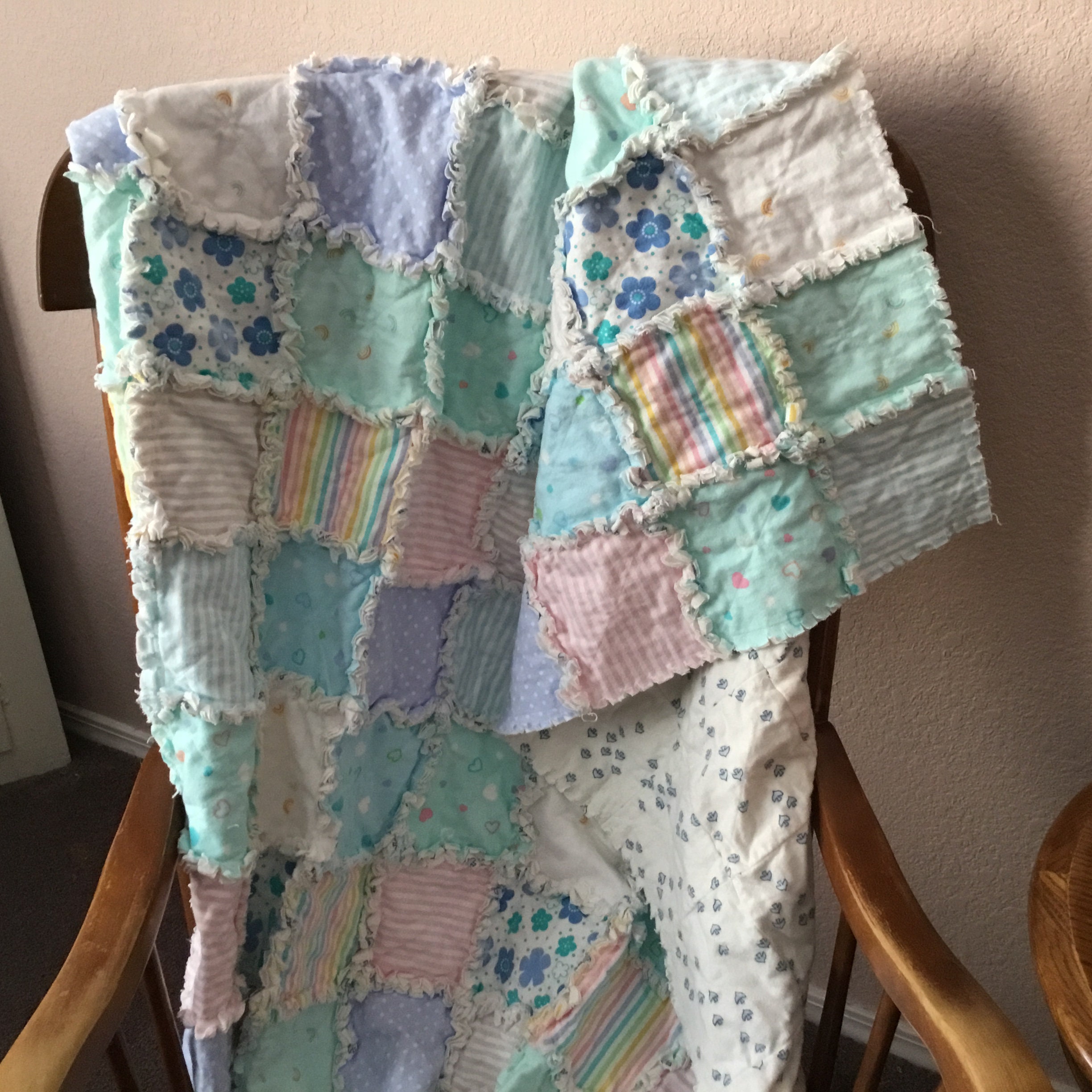 Flannel Baby Rag Quilt, Flannel Rag Quilt, Baby Rag Quilt, Handmade Rag ...