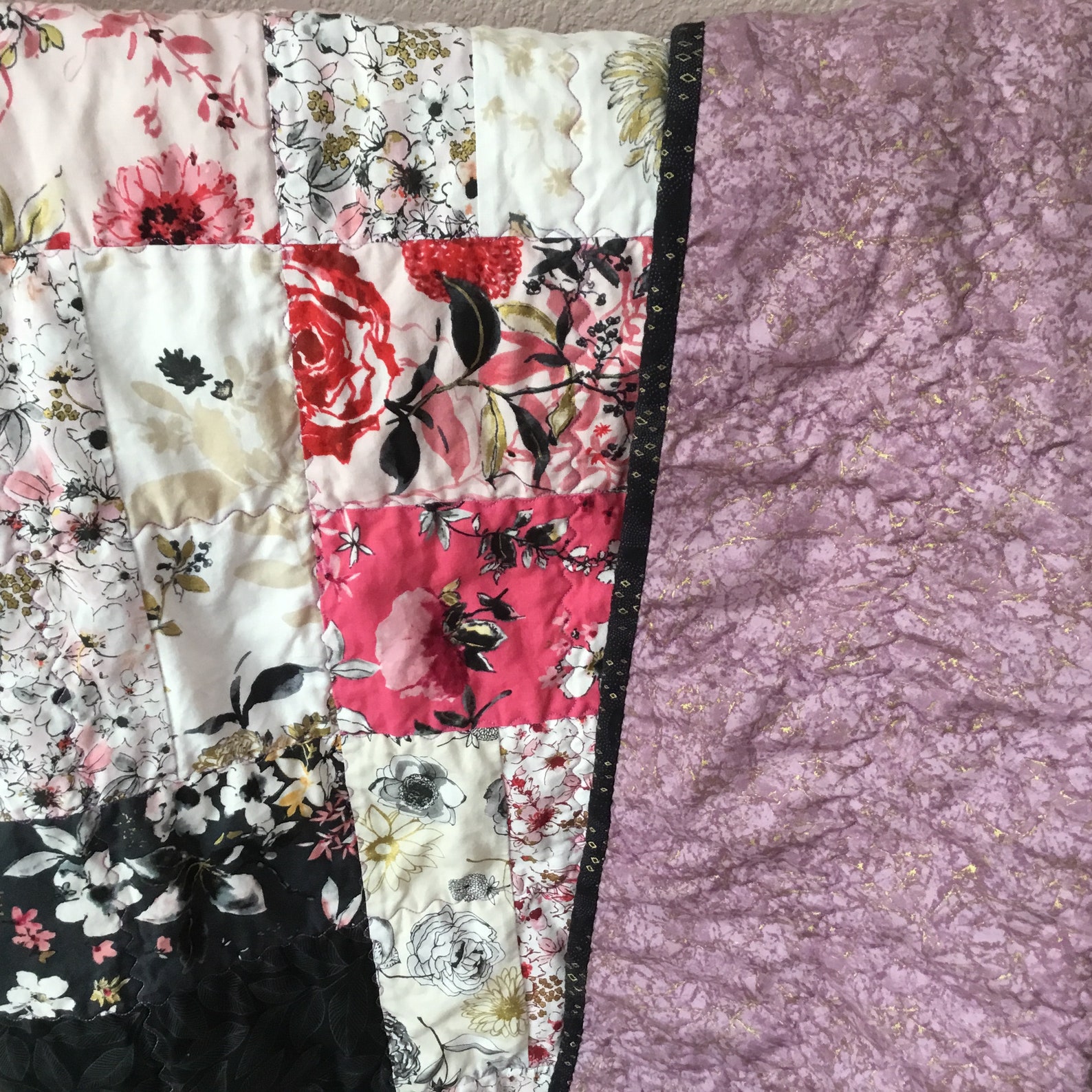Japanese Theme Quilt, Asian Lap Quilt, Japanese Floral Designs, Sofa ...