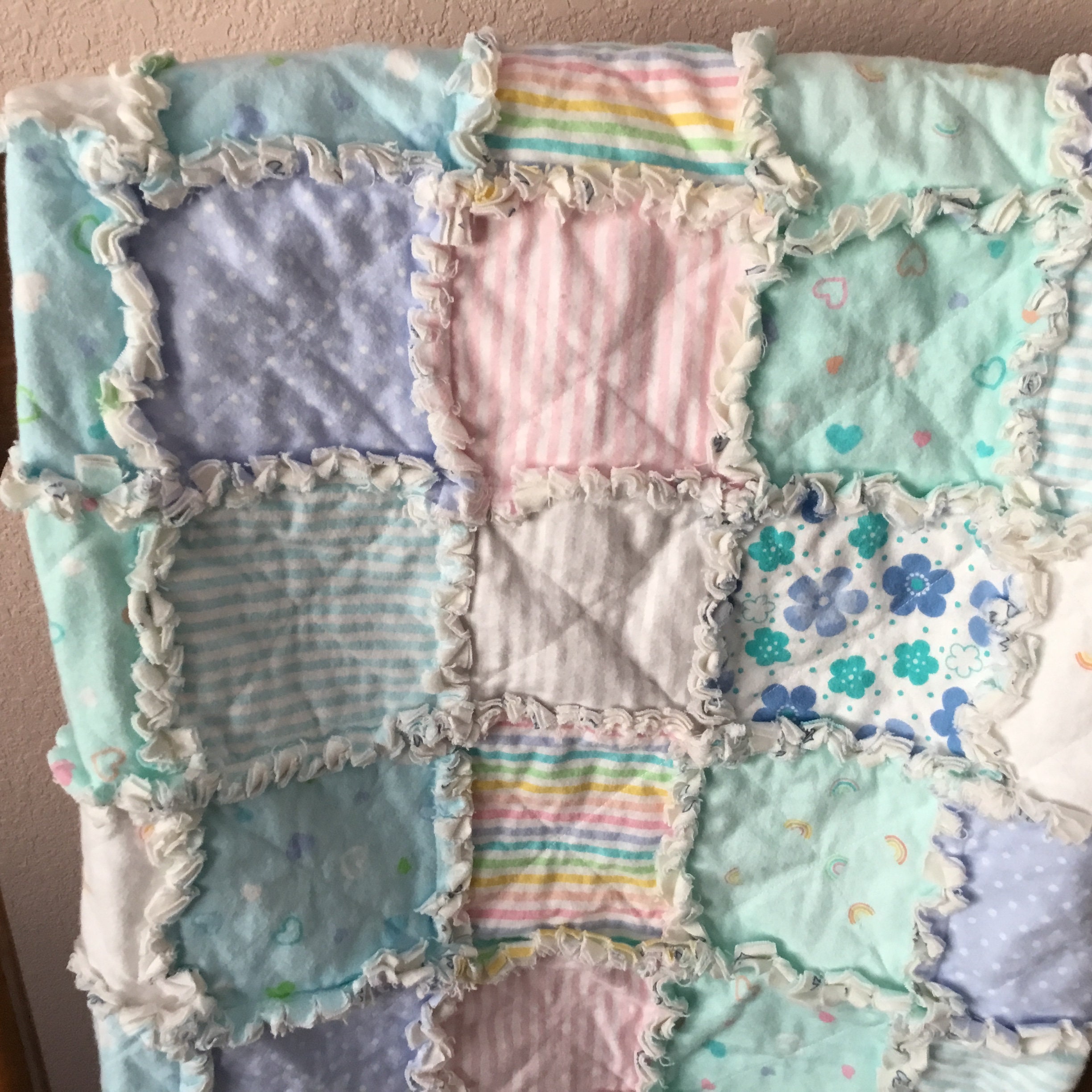 Flannel Baby Rag Quilt, Flannel Rag Quilt, Baby Rag Quilt, Handmade Rag ...