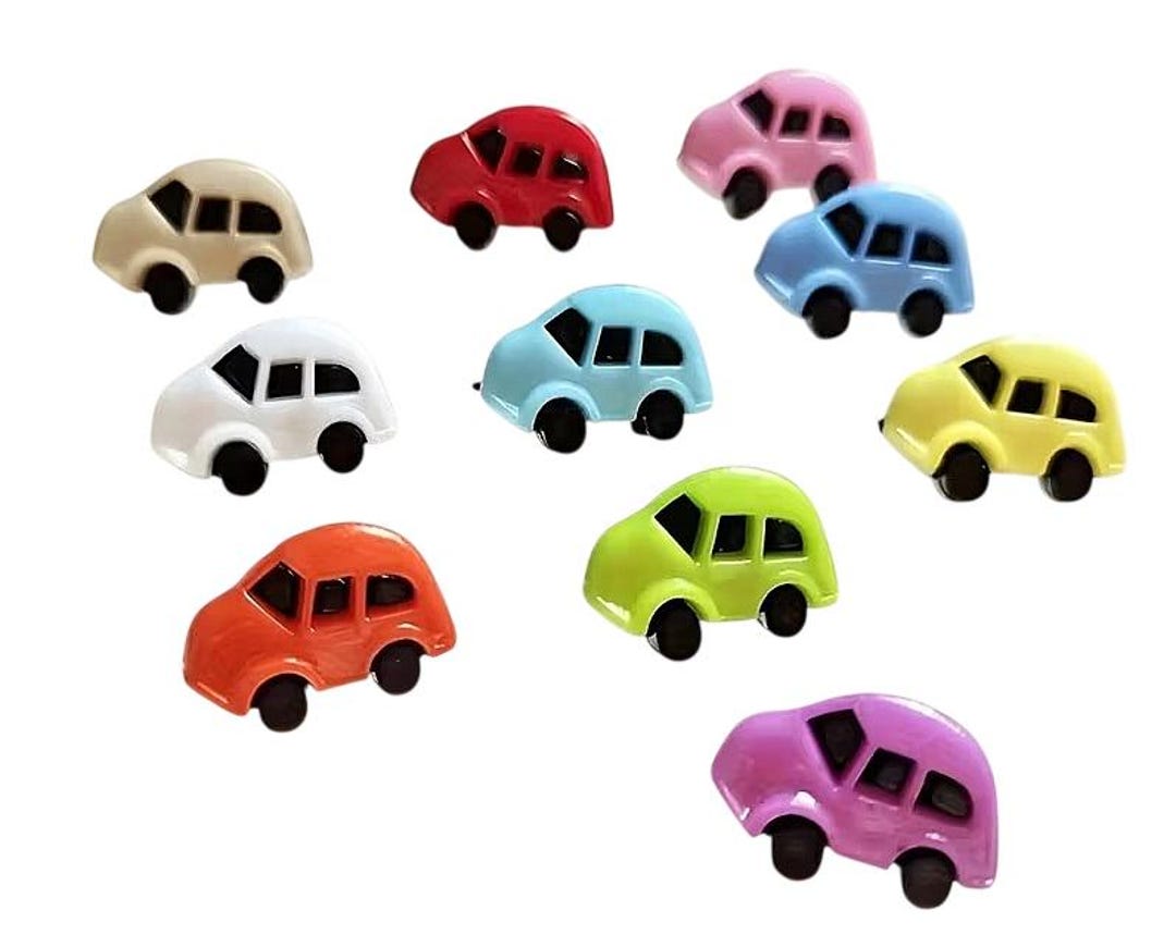 5 X Motor Car Plastic Shank Buttons - Various Colors (5 Pack) - Etsy