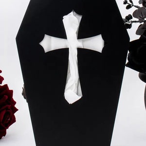 Pandora Coffin Tissue Box With Gothic Cross. Maximalism Goth Decor - Etsy