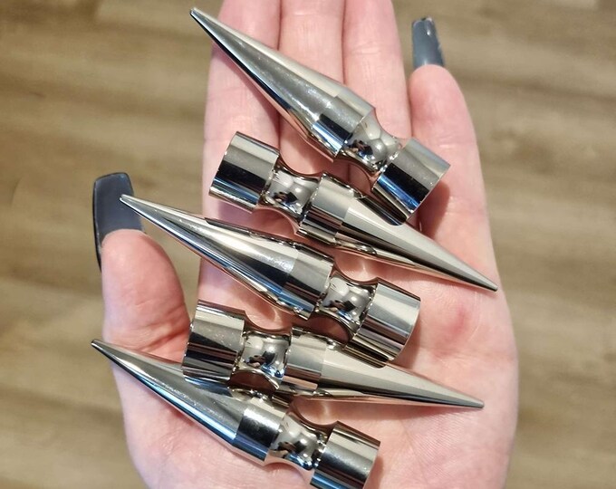 Bulk SILVER XL Tree Spikes 75x17mm / 2.95"x.67" Chrome Eyebolts / Stud ...