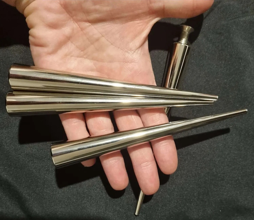 Huge XXL Cone Spikes 150x19mm/6"x.78" Silver Stud Screw Backs ...