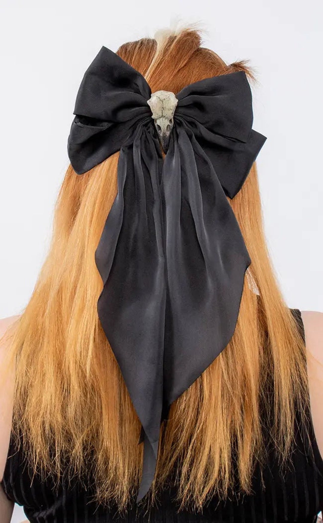 Hail Odin Raven Crow Skull Black Gothic Bow Hair Clip - Etsy