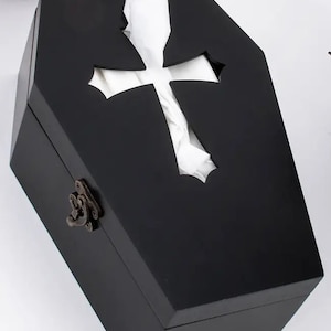 Pandora Coffin Tissue Box With Gothic Cross. Maximalism Goth Decor - Etsy