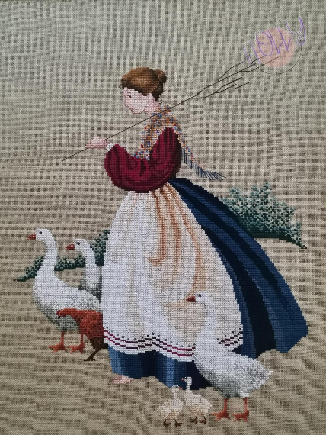 PDF SAGA Digital Cross Stitch Pattern Feathers and Friends Lady Miss ...