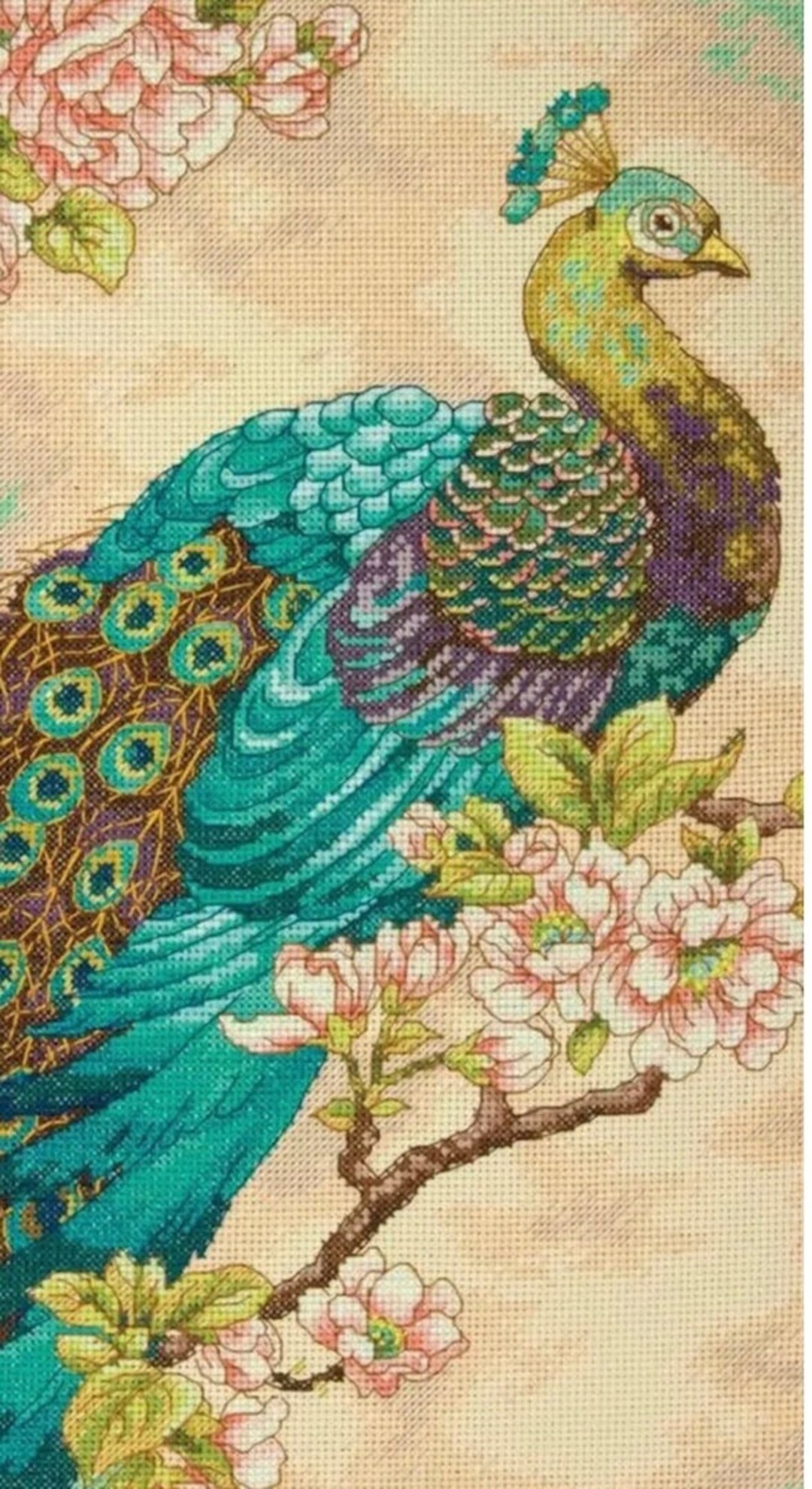PDF SAGA Digital Cross Stitch Pattern Indian Peacock Flowers Fairie ...