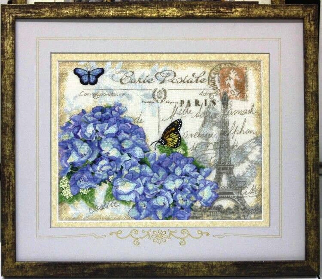 PDF + XSD for SAGA Digital Cross Stitch Pattern Paris Hydrangea Sampler ...