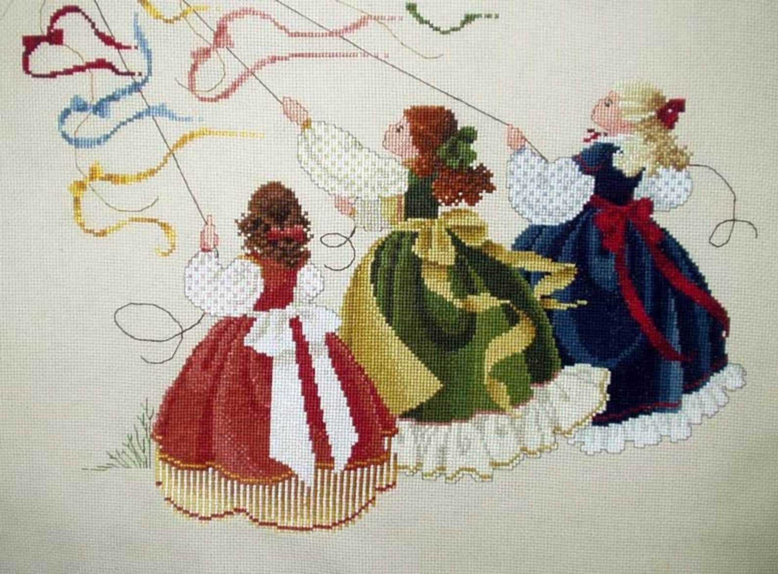 PDF + SAGA Digital Cross Stitch Pattern Catch Wind Lady Miss Lace Woman ...