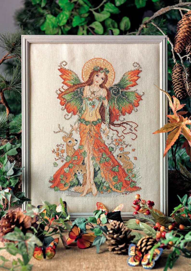 PDF SAGA Digital Cross Stitch Pattern Autumn Fairy Woodland Fall Nature ...