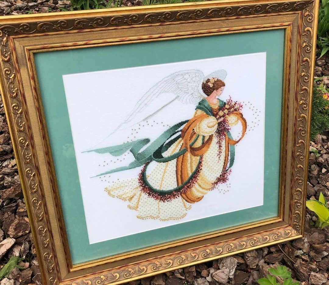 PDF + SAGA Digital Cross Stitch Pattern Angel Autumn Woman Lady Miss ...