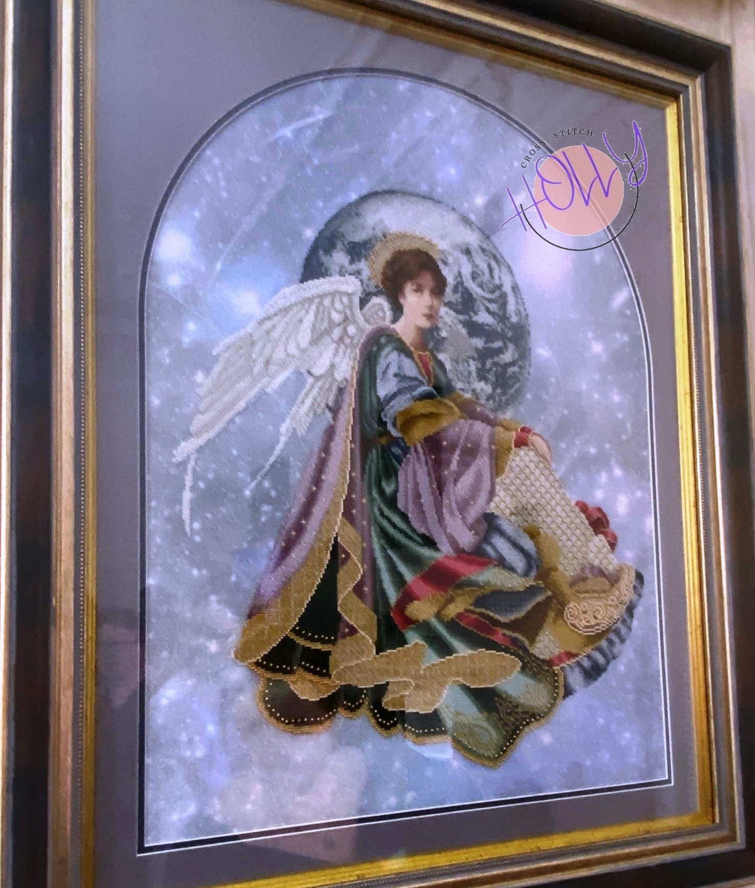 PDF + SAGA Digital Cross Stitch Pattern World Peace Angel Woman Lady ...
