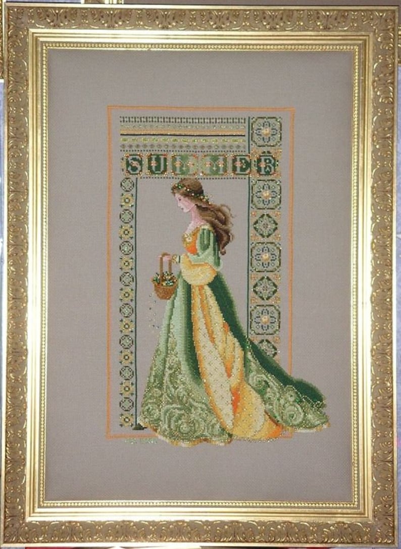 PDF + SAGA Digital Cross Stitch Pattern Lady Summer Alternative Colors ...