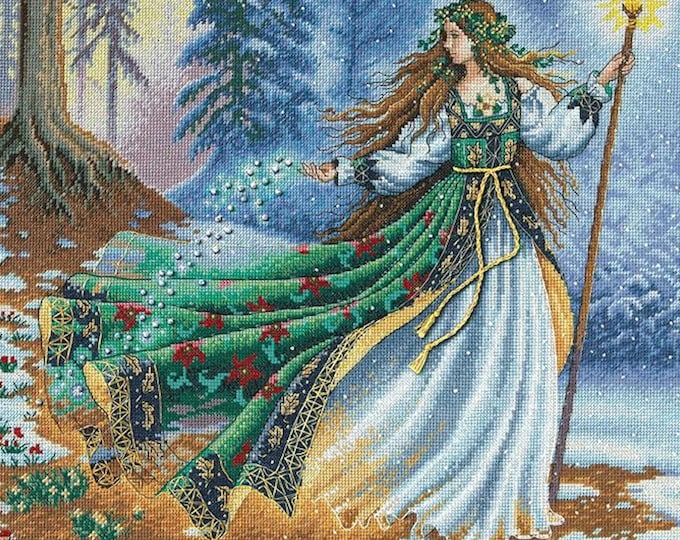 PDF + SAGA Digital Cross Stitch Pattern Lady Winter Alternative Version ...
