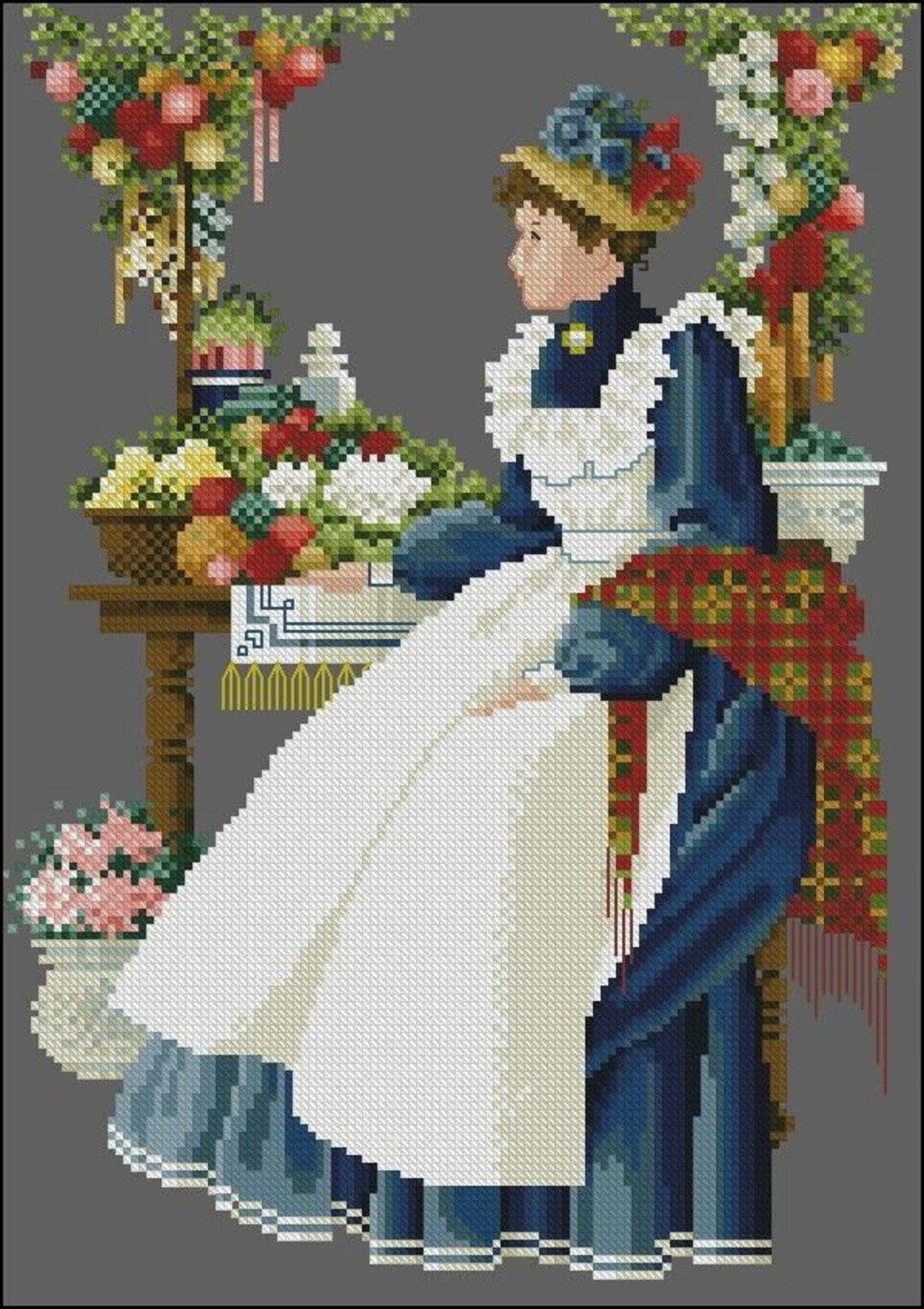 PDF SAGA Digital Cross Stitch Pattern County Fair Woman Lady Child Baby ...