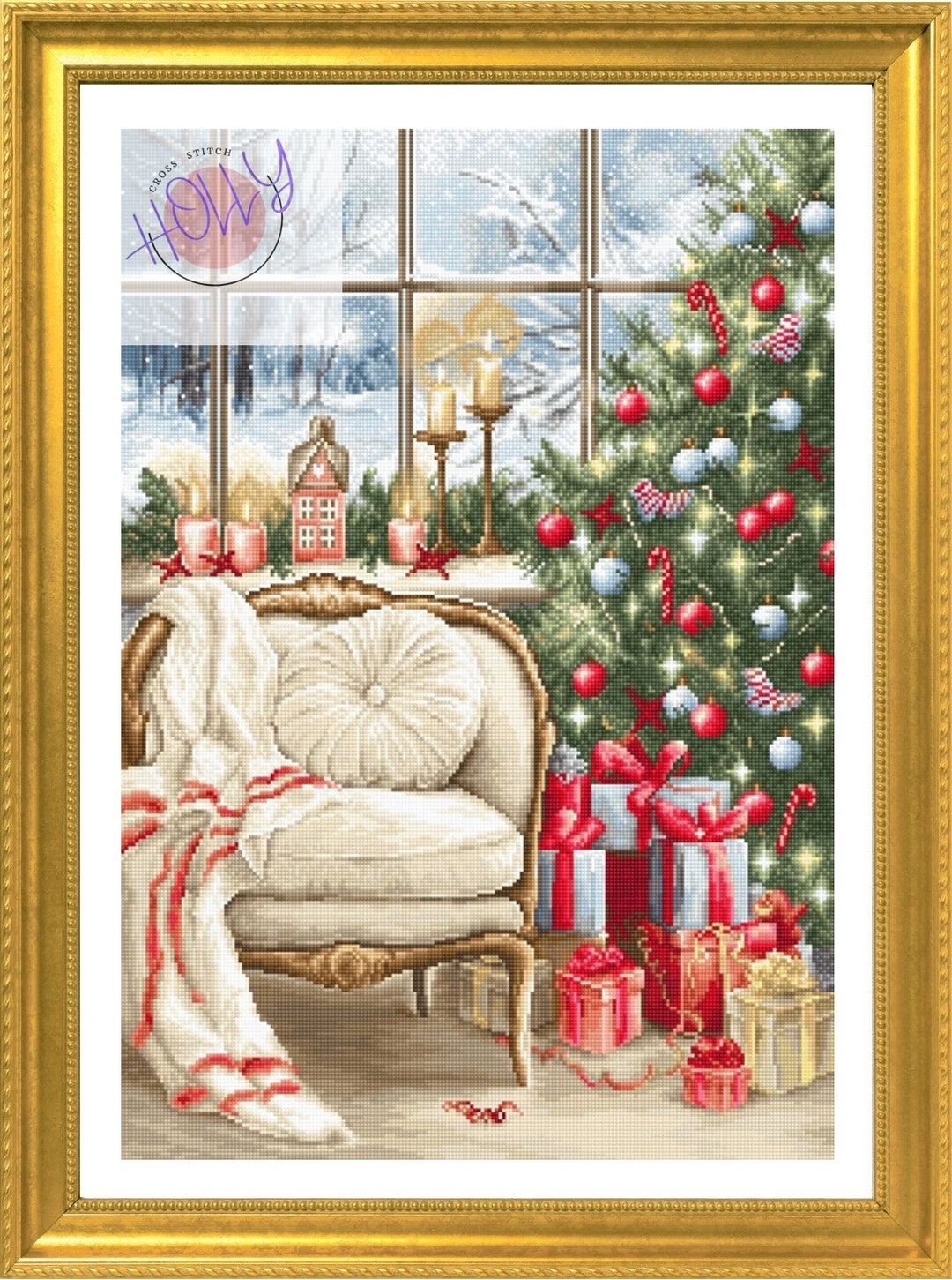 PDF SAGA Digital Cross Stitch Pattern Winter Gift Car Noel Christmas ...