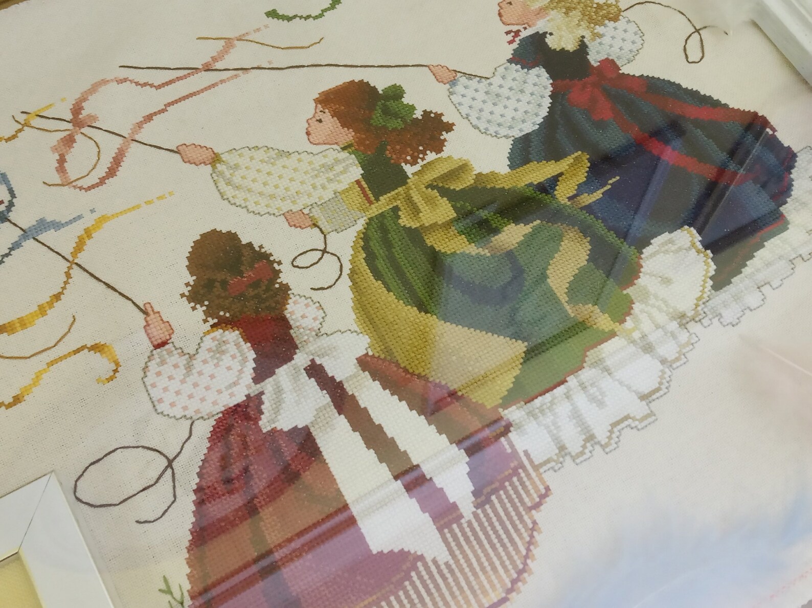PDF + SAGA Digital Cross Stitch Pattern Catch Wind Lady Miss Lace Woman ...