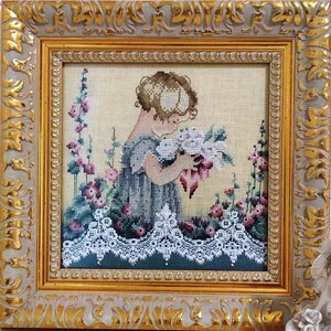 PDF + SAGA Digital Cross Stitch Pattern Emma's Garden Lady Child Baby ...