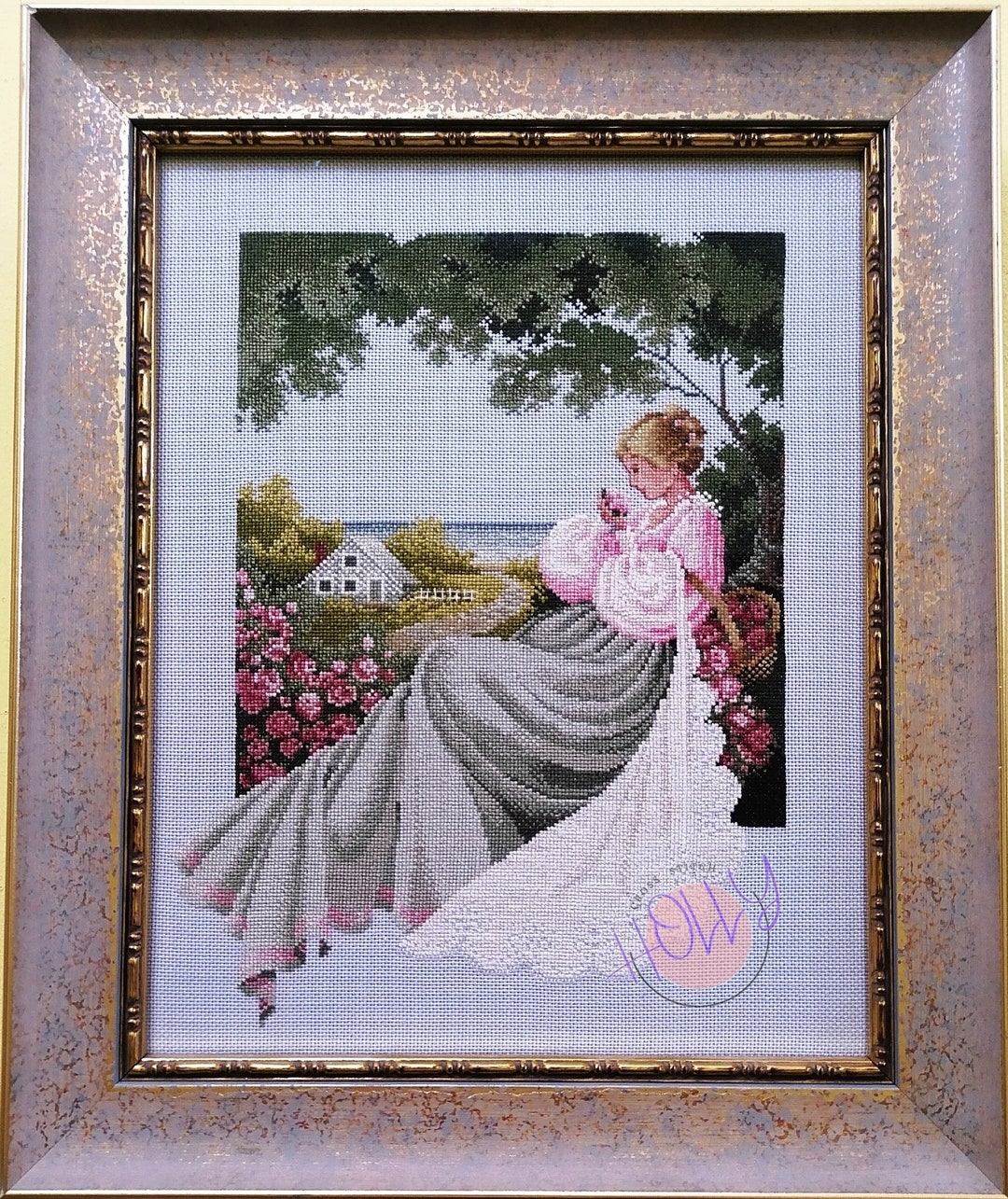 PDF + SAGA Digital Cross Stitch Pattern Nantucket Rose Woman Lady ...