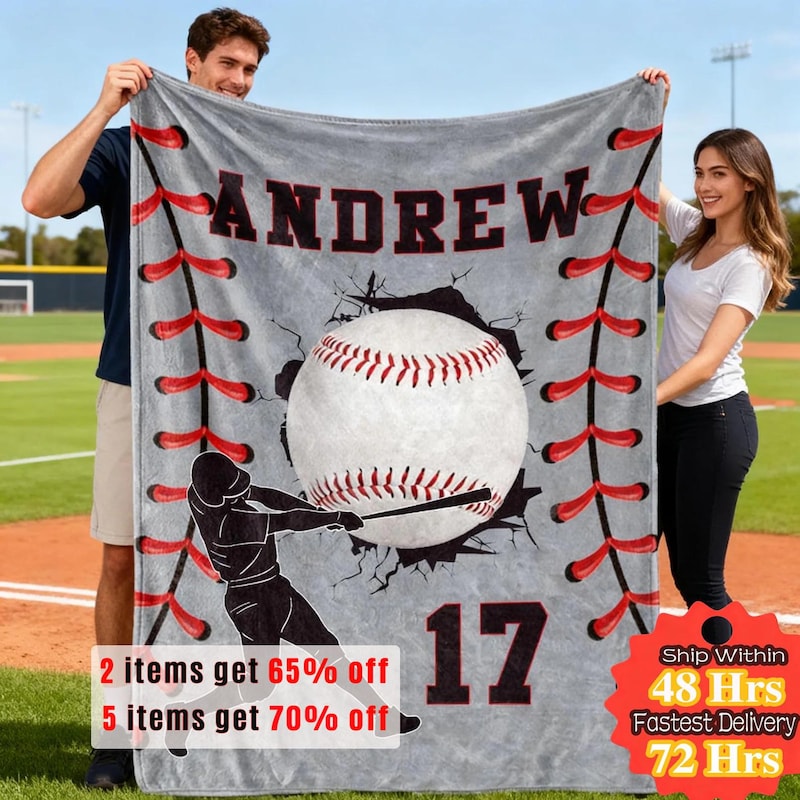 Personalized Baseball Blanket - Etsy