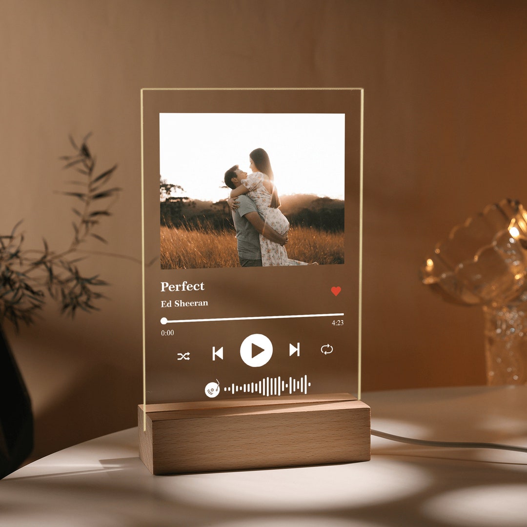 Personalized Acrylic Song Plaque, Custom Photo Night Light, Acrylic LED ...