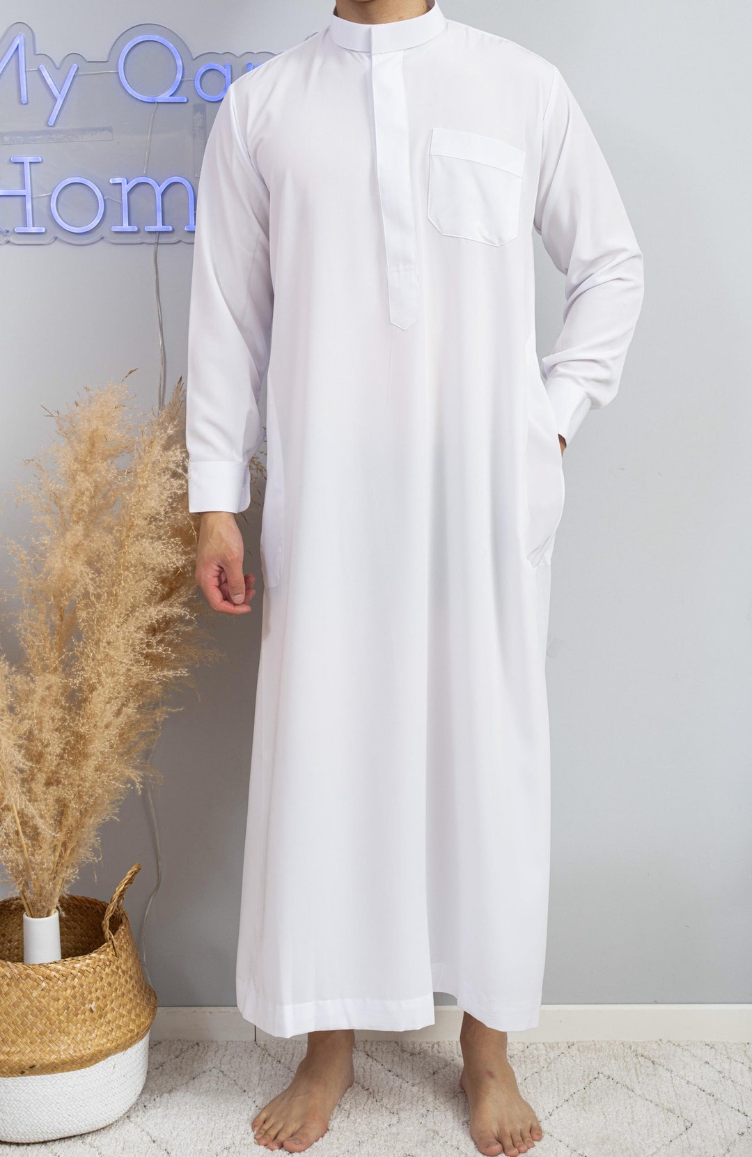 Qamis Saoudien - kamis col pour homme musulman - Tenue islamique ...