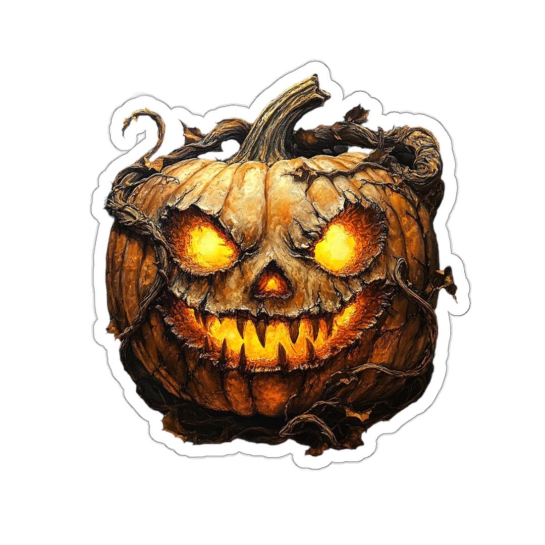 Cursed Jack-o'-lantern Kiss-cut Sticker - Etsy