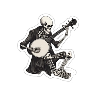 Skeleton Banjo Player Sticker - Etsy