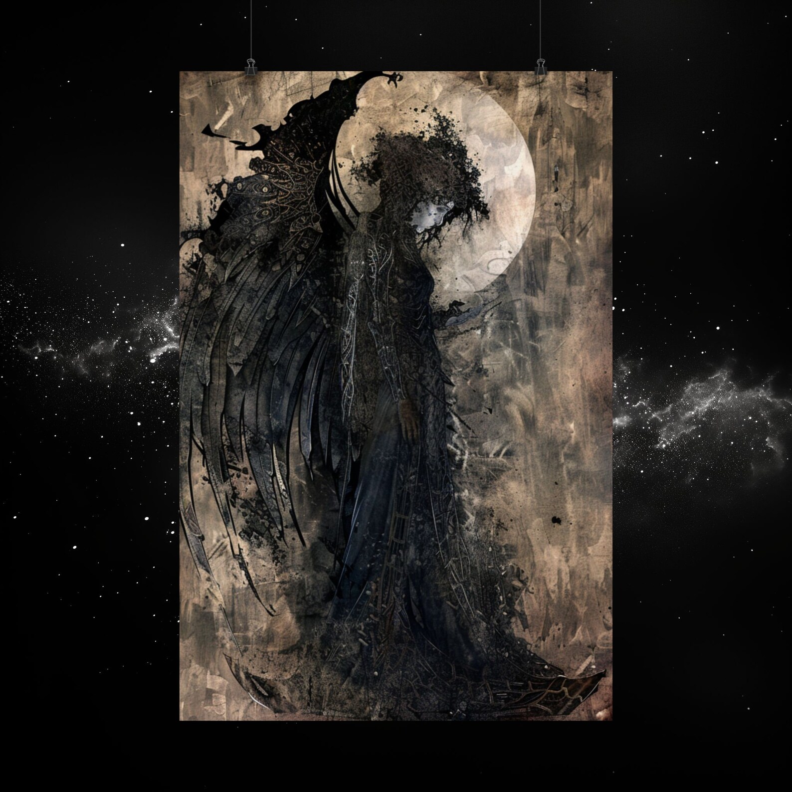 Eclipsed Guardian: the Dark Angel - Etsy