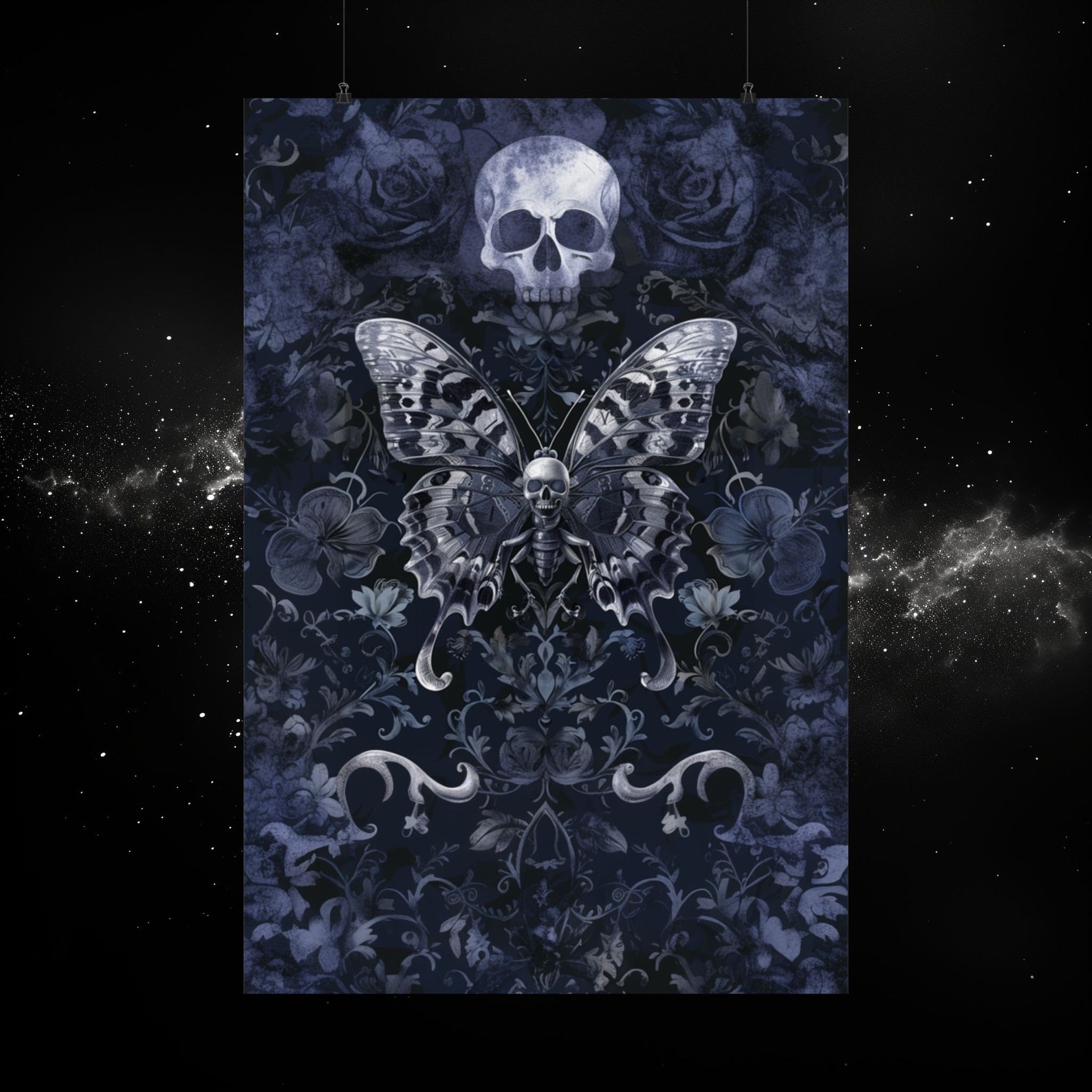 Memento Morphosis - Skeletal Butterfly Poster - Etsy