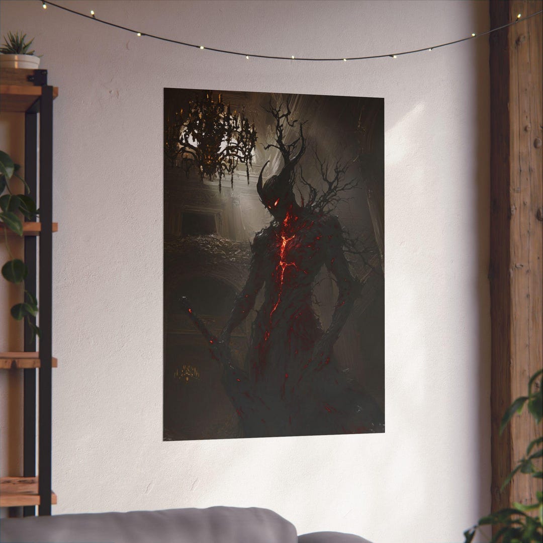 Victorian Inferno: the Demon of Elegance Matte Vertical Poster - Etsy