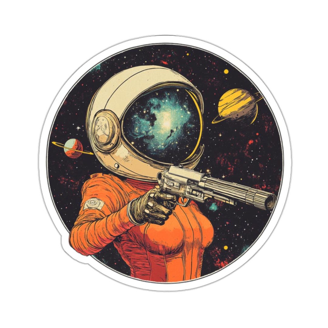 Vintage-inspired Retro Spacewoman With Classic Ray Gun: A Bold Sci-fi ...