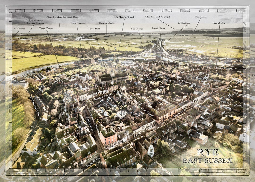 Map of Rye East Sussex by David Purdie - Etsy