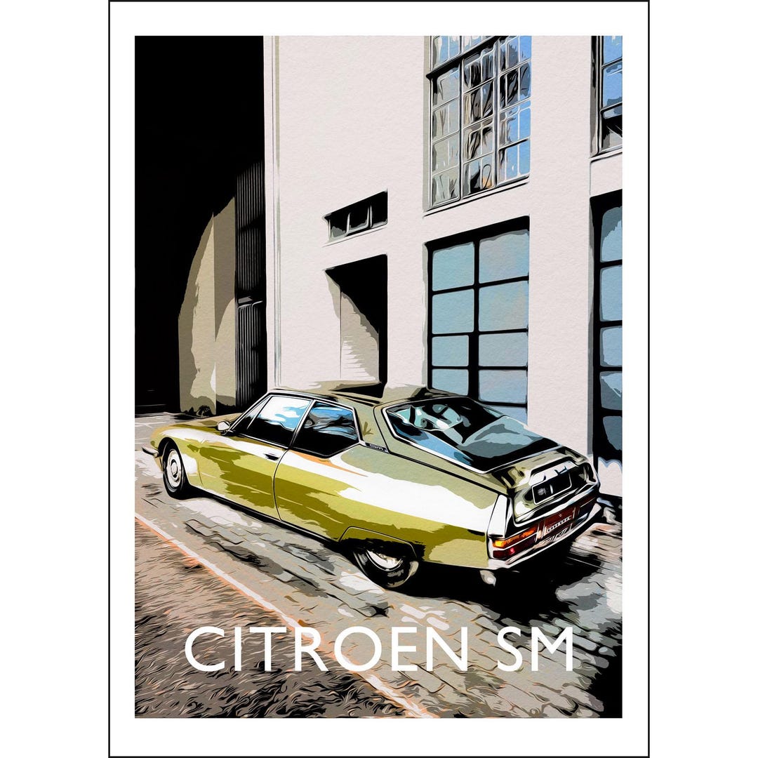 Citroen SM Graphic Art Classic Car Print by David Purdie - Etsy